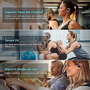 ZRUHIG Open Ear Headphones, [40hrs Long Playtime] Wireless Open Ear Earbuds with Digital Display Charging Case, Waterproof Conduction Headphones Bluetooth with Mic for Running, Cycling, Workout