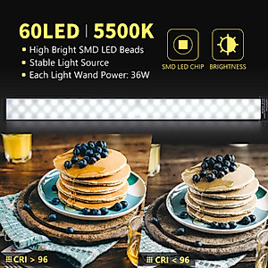 Neewer 3-Pack 60 LED Video Lighting Kit with Adjustable Brightness, 2.24 Meters Light Stand