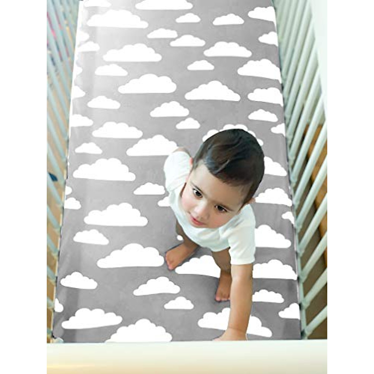 Pack n Play Sheets – Premium Pack and Play Sheets 4 Pack – 100% Super Soft Jersey Knit Cotton Playard Mattress Sheets – Portable Playpen Fitted Play Yard Mini Crib Sheet for Boy & Girl (24 x 38 x 5)