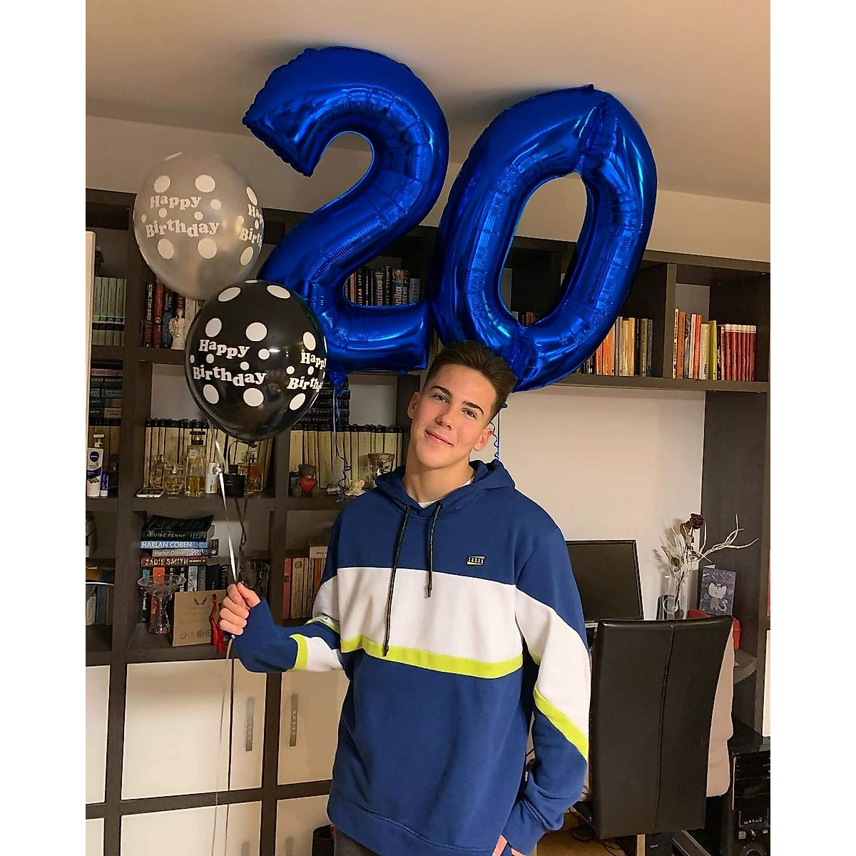 Lovoir 40 Inch Navy Blue Number 5 Balloon Large Size Jumbo Digit Mylar Foil Helium Dark Blue Balloons for Birthday Party Celebration Decorations Graduations Anniversary Baby Shower Photo Shoot