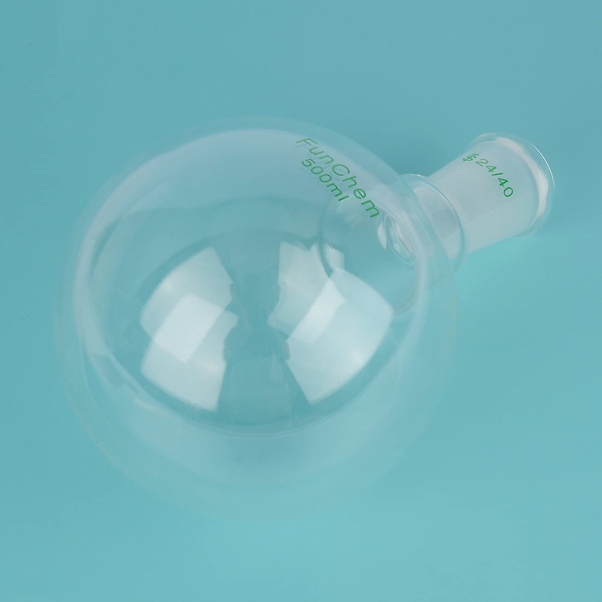FunChem Single Neck 1 Neck Round Bottom Flask RBF, Glass Boiling Flask with 24/40 Standard Taper Outer Joint (500 mL)
