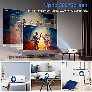 WiFi Bluetooth Projector, VILINICE 9000L HD Native 1080P Projector, Movie Projector Support iOS/Android Sync Screen&Zoom, Portable Outdoor Projector Compatible with TV Stick/ HDMI/AV/VGA/USB/TF