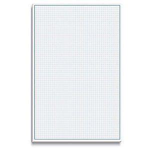 Graph Paper Pad, 17" x 11", 25 Sheets, Blue Line Border, Blueprint Paper, Double Sided, White, 4x4 Blue Quad Rule, Easy Tear Sheets, Grid Paper, Graph Paper by Better Office Products
