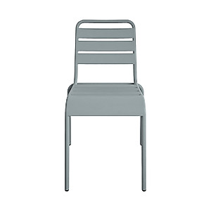 Novogratz Poolside Gossip, June Outdoor/Indoor Stacking Dining Chairs, 2-Pack, Light Gray