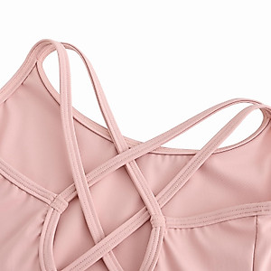 HIPPOSEUS Girls Toddler Double Strap Camisole Leotard Ballet Dance Leotards For Girls, LYSL02-Retro Pink, 10-11Years