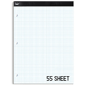 Mr. Pen Graph Paper, 5x5 (5 Squares per inch), 11"x8.5" Engineering Graph Paper Pad, 55 Sheet