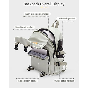 Laptop Backpack For Women Men 14 Inch Waterproof College Backpack With Laptop Compartment Aesthetic Backpack Small Backpack Purse For Women Anti Theft Cute Backpack Rucksack Lightweight Work Backpack