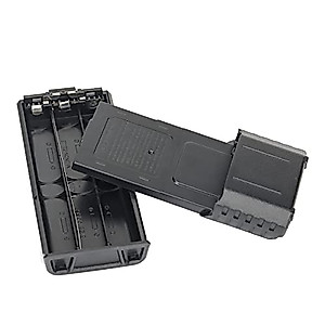 6xAA Battery Case Shell for Portable Baofeng UV-5R UV-5RA BF-F8HP UV-5R+,UV-5R+ Plus BF-F9 UV-5RTP Series Rechargeable Extended Baofeng Accessories Battery Two Way Transceiver Walkie Talkie