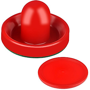 ONE250 Air Hockey Pushers and Red Air Hockey Pucks, Goal Handles Paddles Replacement Accessories for Game Tables (4 Striker, 4 Puck Pack) (Red)