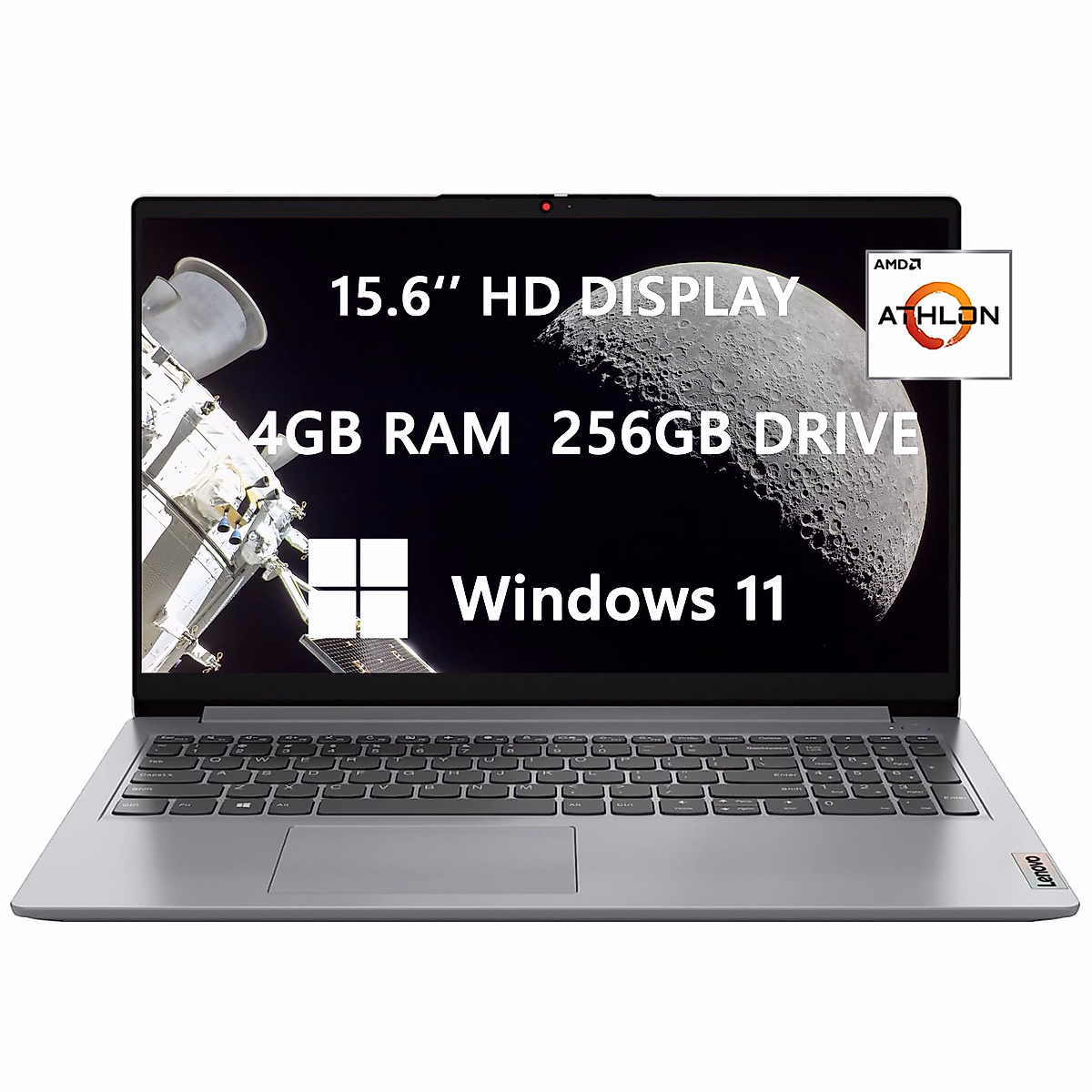 2023 Upgraded Ideapad 1 15.6'' HD Laptops for Student & Business by Lenovo, AMD Athlon Dual-Core CPU, Up to 3.5 GHz, 4GB RAM, 256GB(128GB SSD+128GB Card), USB-C, Wi-Fi 6, Windows 11, Free HDMI Cable