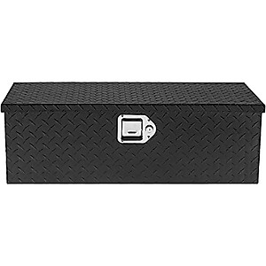 VEVOR Heavy Duty Aluminum Truck Bed Tool Box, Diamond Plate Tool Box with Side Handle and Lock Keys, Storage Tool Box Chest Box Organizer for Pickup, Truck Bed, RV, Trailer, 30"x13"x9.6", Black