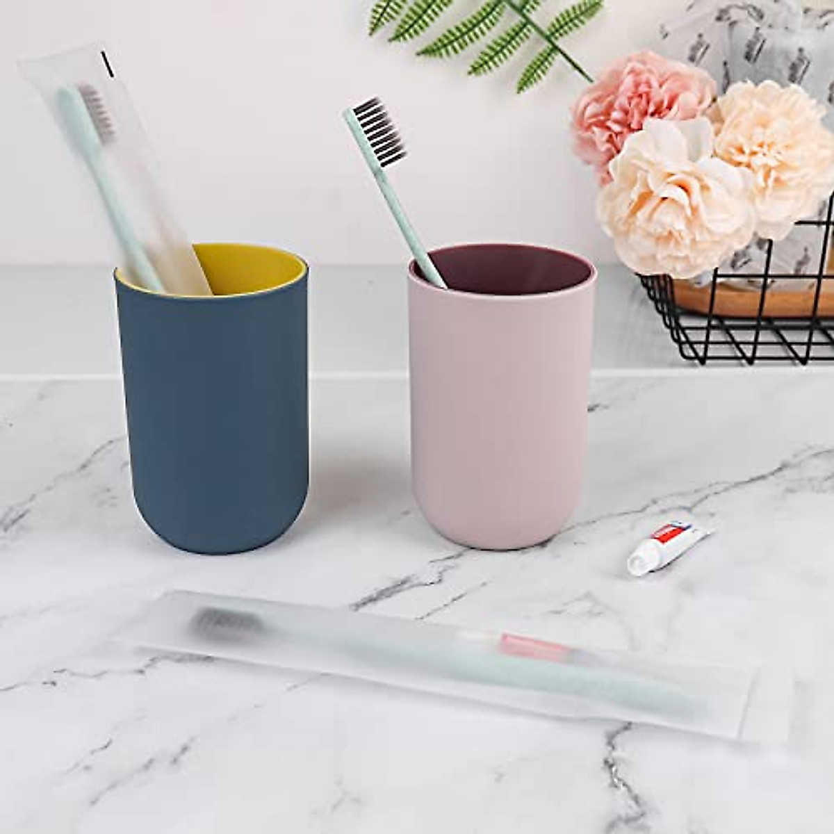 Xuezoioy Disposable Toothbrushes with Toothpaste,60Pack Green Individually Wrapped Disposable Travel Toothbrushes Kit in Bulk for Homeless,Nursing Home,Hotel,Charity