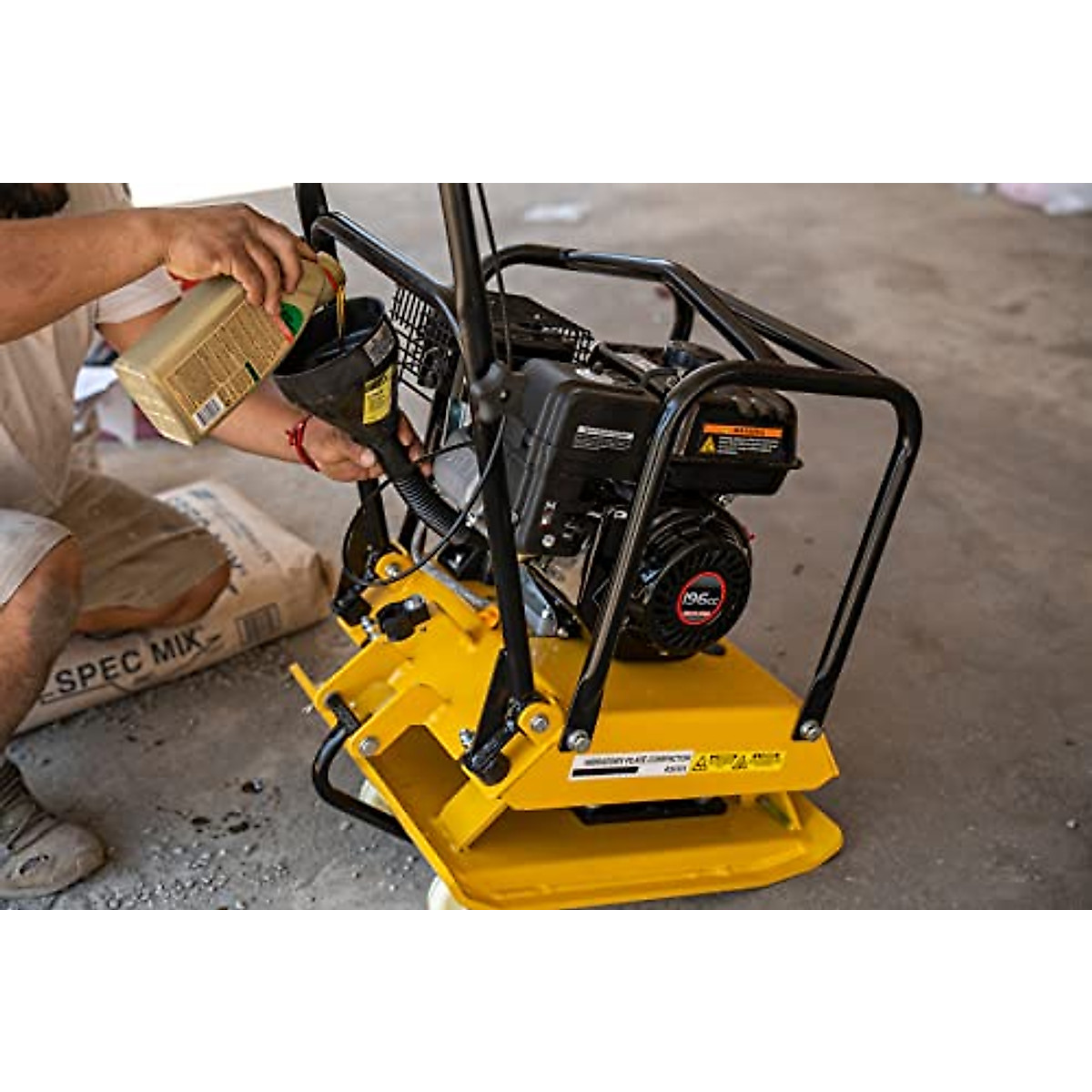 Stark USA 6.5HP Plate Compactor 21 x 21 inch Plate Gas-Powered 196cc Vibratory Plate Construction Concrete Tamper Machine Power Paver