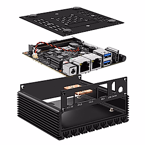 HUNSN Micro Firewall Appliance, Mini PC, OPNsense, VPN, Router PC, Intel Celeron N4000, RJ12, AES-NI, 2 x Intel 2.5GbE I226-V LAN, RST, HDMI, 2 x USB3.0, 4G RAM, 128G SSD