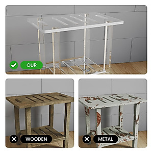 Sumerflos Acrylic Shower Bench for Inside Shower - 12.6" D * 18.58" W * 16.34" H Bathroom Shower Stool with Storage Shelf Heavy Duty (Hold Up to 400lbs) for Shaving Legs Waterproof Non-Slip