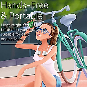 KARTPIX Portable Strong Wind Neck Fan with Ultra Quiet 360° Adjustable Rotation 3 Speeds Rechargeable Neck Fan Hands-Free Foldable for Indoor Outdoor scenes Activities (White)