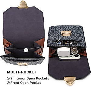 MKP Chic Women's Lightweight Crossbody Bag, Fashionable Signature Design, Cute Small Purse Wallet for Cell Phone, and Essentials - Shoulder Bag with Snap Closure