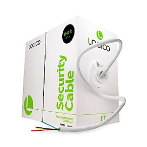 LOGICO Security Wire Burglar Alarm 22/4 Cable 1000FT Stranded White 1000' Speaker Cable