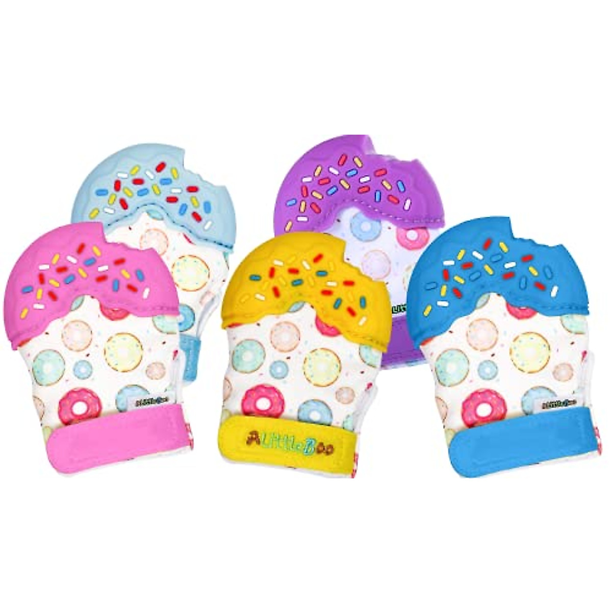 A Little Boo Baby Teething Mitten - Teether Glove - Infants Newborn Teething Toy [2 Pack]