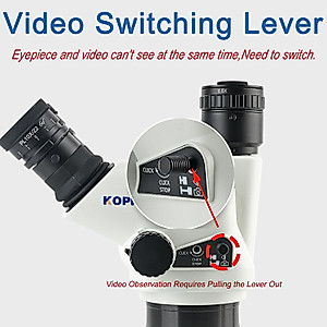 KOPPACE 6.7X-45X Trinocular Stereo Microscope Dual Arm Bracket Magnification Locking Function.