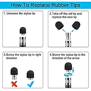 Stylus Pens for Touch Screens (2 Pcs), Capacitive Stylus 2 in 1 Tips Sensitivity Pen for iPad iPhone Tablets Samsung Galaxy All Universal Touch Screen Devices - Black/Blue