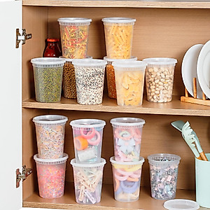 AOZITA 20 Sets 32 oz Plastic Deli Food Containers With Lids, Airtight Food Storage Containers, Freezer/Dishwasher/Microwave Safe, Soup Containers For Takeout Meal Prep Storage