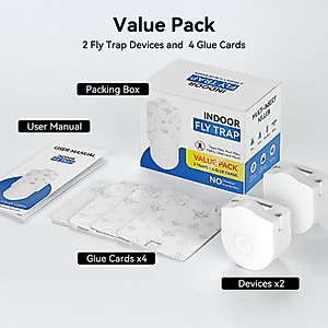 Flying Insect Trap 2Pack Indoor Plug-in Fly Trap for Flies, Fruit Flies, Moths, Gnats and Other Flying Insects, MWD-4