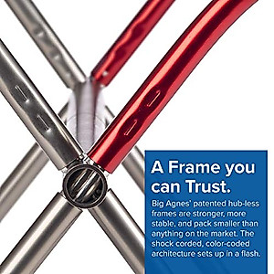 Big Agnes Big Six Camp Chair - High & Wide Camping Chair with Aircraft Aluminum Frame, Blue/Gray