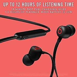 Beats Flex Wireless Earbuds - Apple W1 Headphone Chip, Magnetic Earphones, Class 1 Bluetooth, 12 Hours of Listening Time, Built-in Microphone - Beats Black