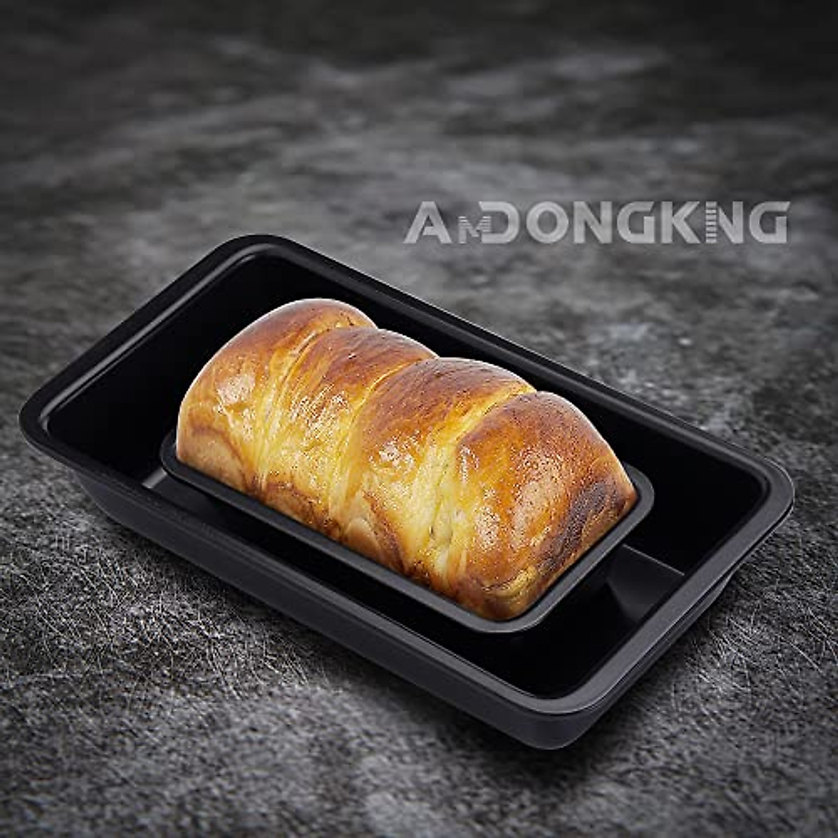 AmDONGKING Baking Loaf Pans, Nonstick Carbon Steel Bread, Cake, Brownies, Pie Pan, Kitchen Bakeware, 2-Pack, 6.1" & 9.5"