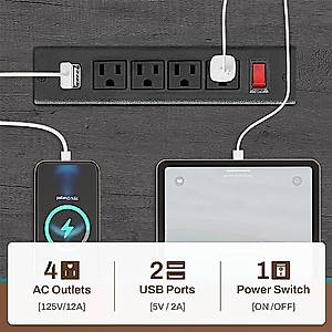 SEDETA L Shaped Gaming Desk, Home Office Desk or Corner Desk, L Shaped Desk with Power Outlets & LED Strip, Monitor Stand, Keyboard Tray, Pegboard and Storage Shelves, Grey