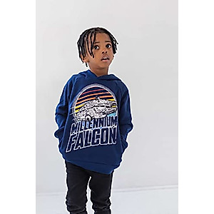STAR WARS Millenium Falcon Little Boys Fleece Pullover Hoodie Navy 7-8