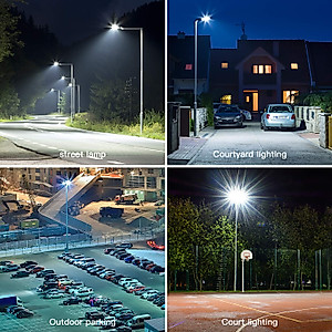 OAYATACO 300W Parking Lot Lights, ETL DLC Certified Waterproof IP66 Commercial LED Area Lighting, 5000k Pole Light with Dusk to Dawn Photocell- Slip Fitter, LED shoebox Light, Black