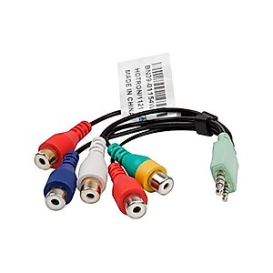 Video Cable BN39-01154W 0.3m 3.5mm Male 2.5mm Male to 5RCA Female Plug Audio Video AV Adapter Cable Cord for Samsung LED TV, Compatible ME40A ME40B ME46A ME46B ME55A ME55B ME65B ME75B Series TV