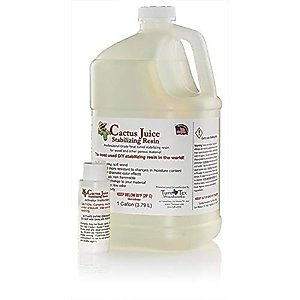 BVV Cactus Juice Stabilizing Resin for Woodworking - Cures & Hardens Soft Wood for DIY Projects, Carpentry - 1 Gallon Cactus Juice Resin - Activator Included