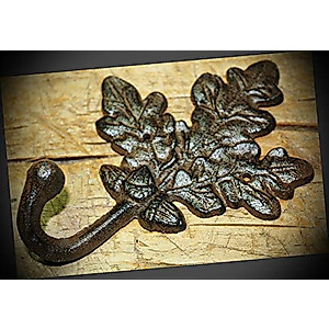 NewSSign Lot of 3 Vintage Rustic Cast Iron Antique Style Oak Leaf Coat Hooks Hat Hook Rack Towel Acorn Decor #RLX-0591PMi Warranity by PrMch