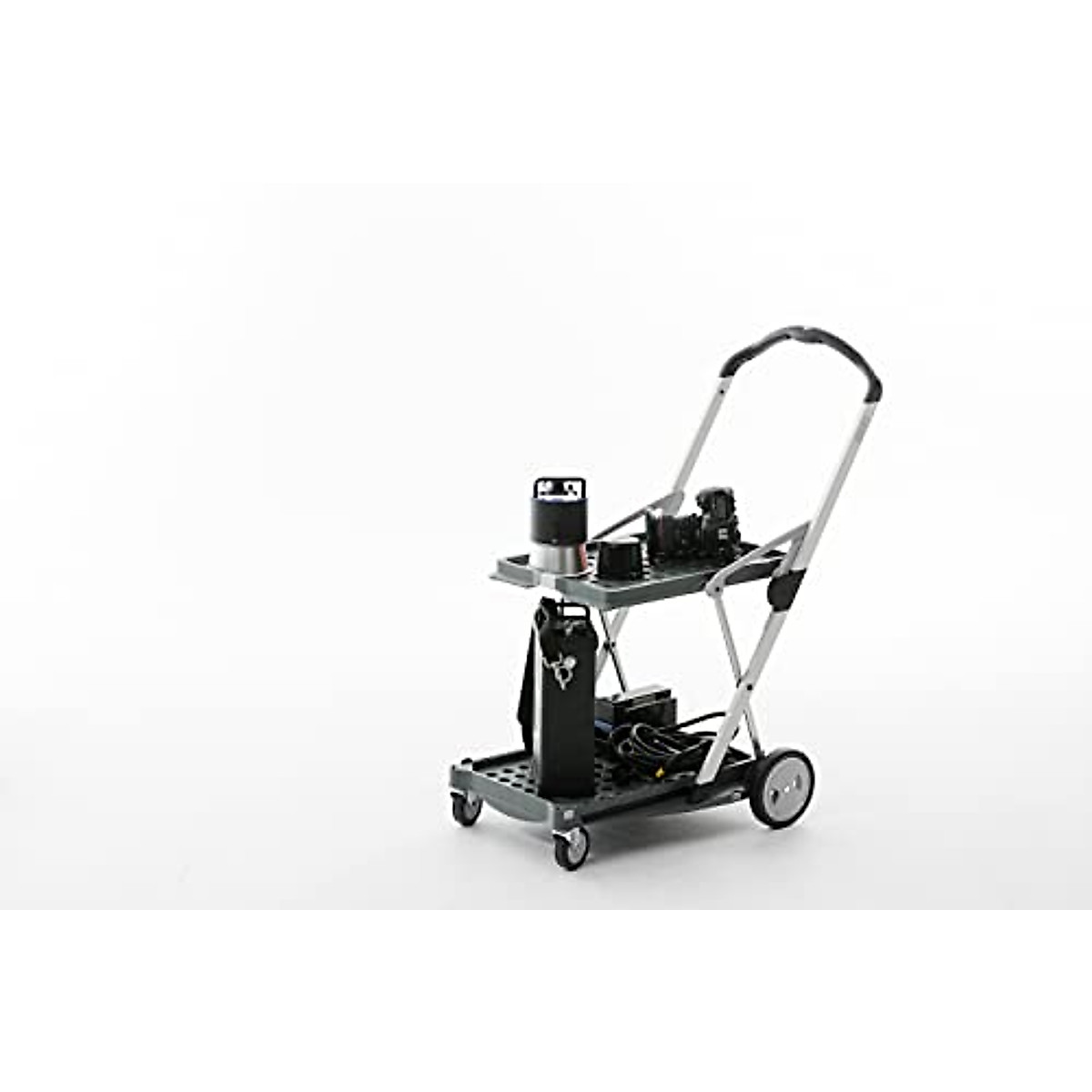 CLAX® The Original | Made in Germany | Multi use Functional Collapsible Carts | Mobile Folding Trolley | Shopping cart with Storage Crate | Platform Truck (Grey)