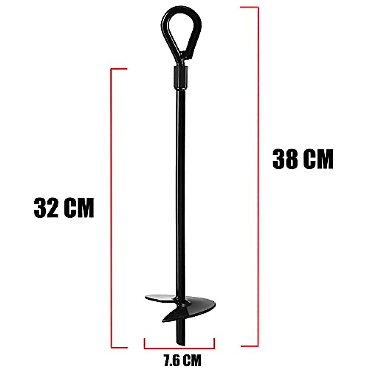 Jayzod Earth Ground Anchor 15 Inch Heavy Duty Earth Anchors Shelters, Canopies,Tents,Swing Sets,Trampoline，4 Pack,Adapter not Included