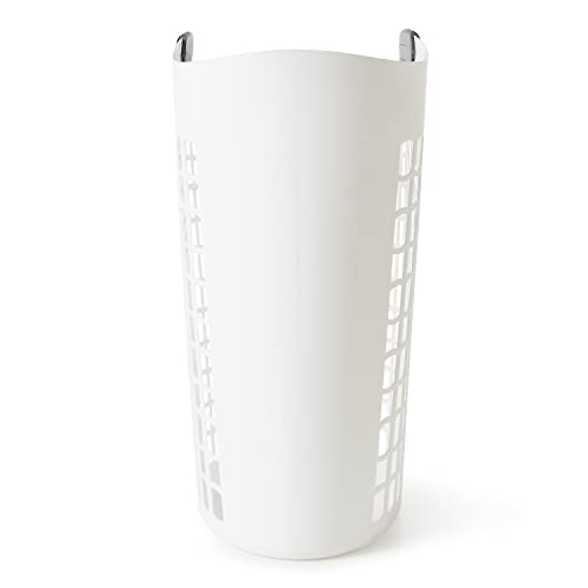 Gracious Living 91786-5C Easy Carry Flex 87.5 Liter Dirty Clothes Basket, Large Fully Ventilated Plastic Laundry Hamper Bin with Handles, White