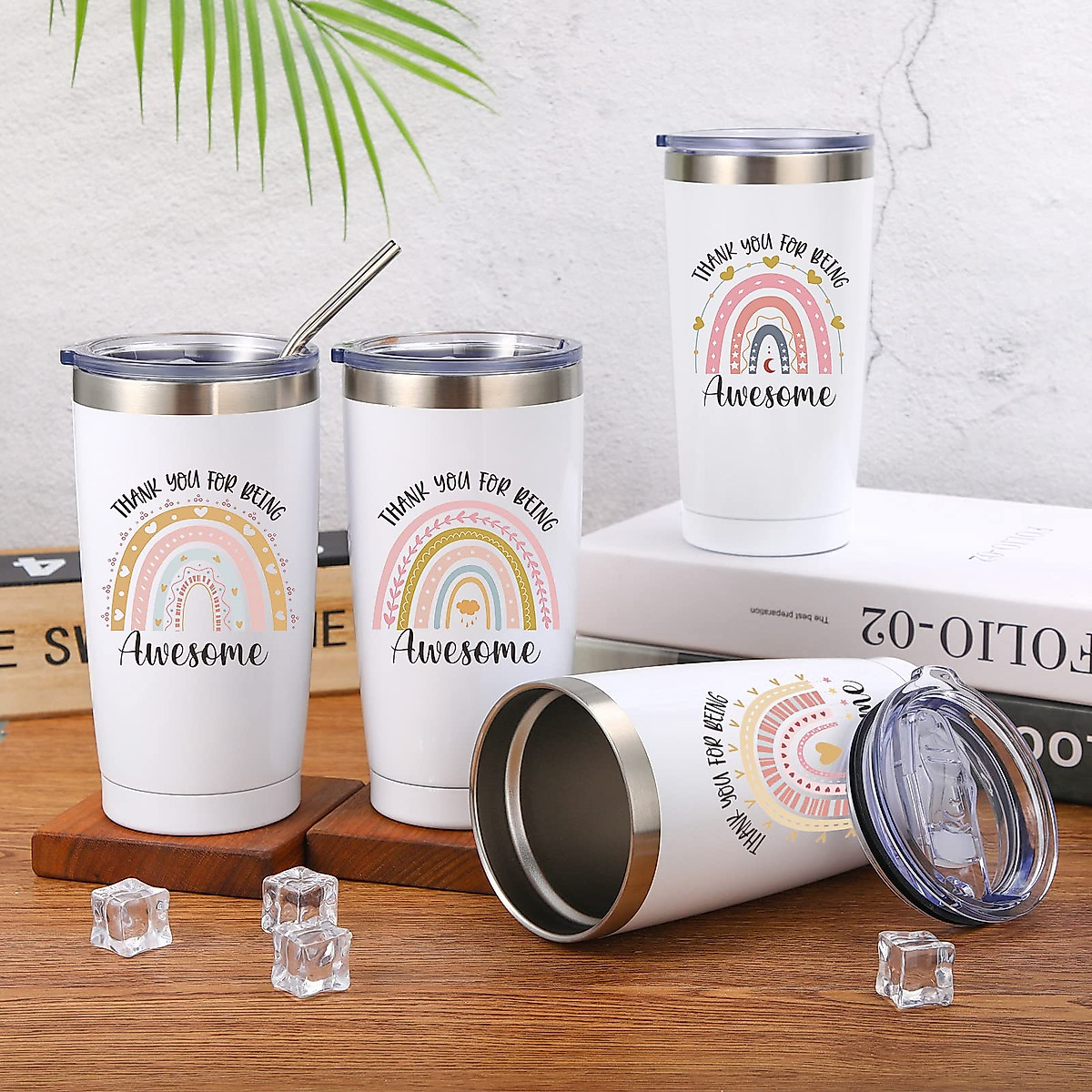 Yaomiao 6 Pcs Thank You Gift for Women, Thank You for Being Awesome 20 oz Mug Tumbler, Inspirational Appreciation Gifts for Her, Mom, Friend, Coworker, Motivational Travel Mug for Birthday Christmas