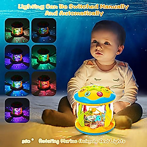 Ednzion Baby Toys 6 to 12 Months - Ocean Rotating Light Up Infant Toys 6-12 Months, Tummy Time Toys for Babies 6-12 Months, 1 Year Old Boy Girl Gifts, Musical Crawling Toy for 6M+ Toddlers