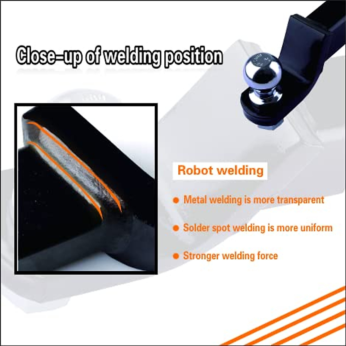 Trailer Hitch Ball Mount Towing Kit with Stabilizer and Silencer Pad Ball Pin Clip fits 2 inch Drop Receiver 6500lbs Class III