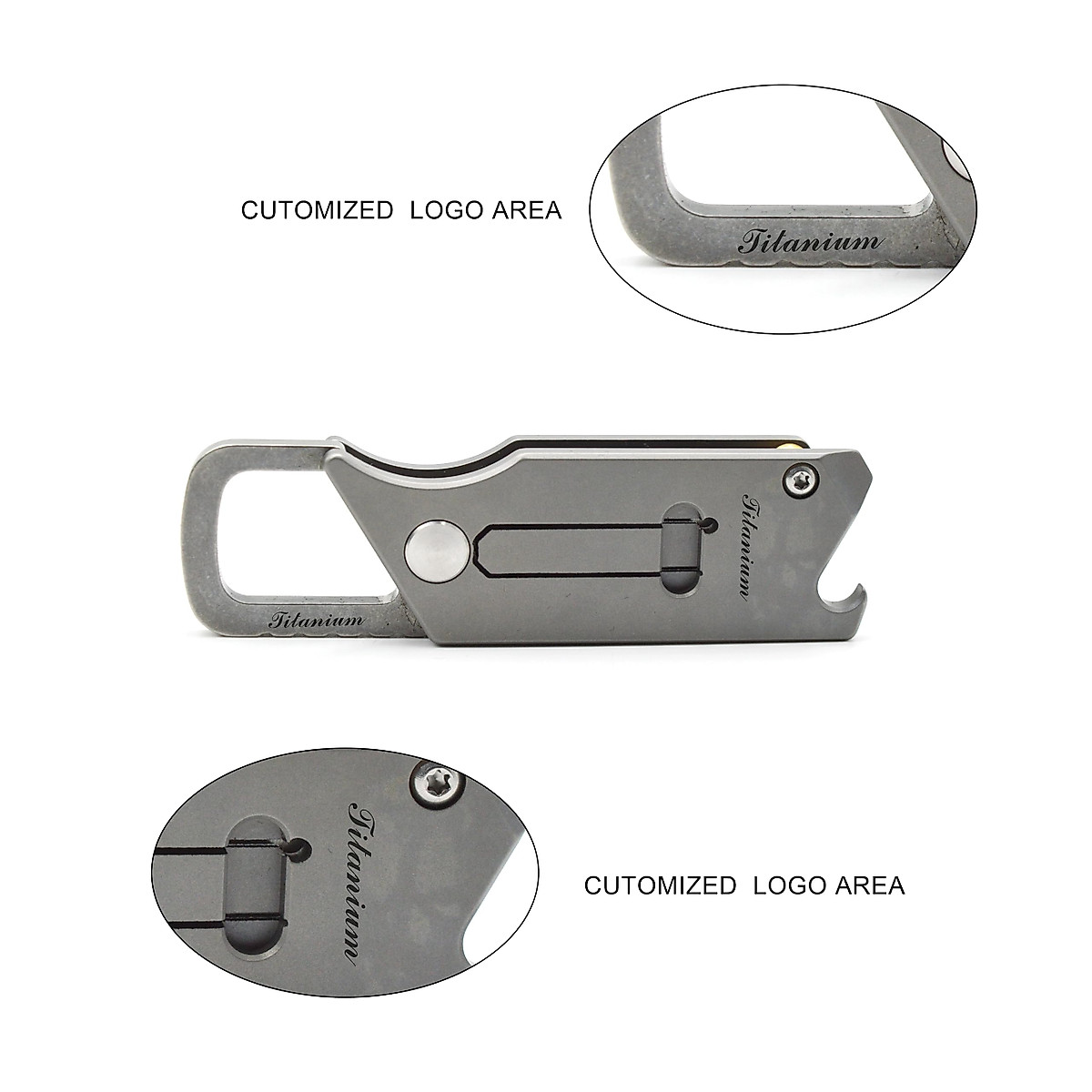 geeber Outdoor Survival EDC Keychain Minimalist Titanium Folding Mini Size Utility Pocket Knife