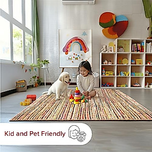 nuLOOM Aleen Bohemian Cotton/Jute Area Rug, 4x6, Multi