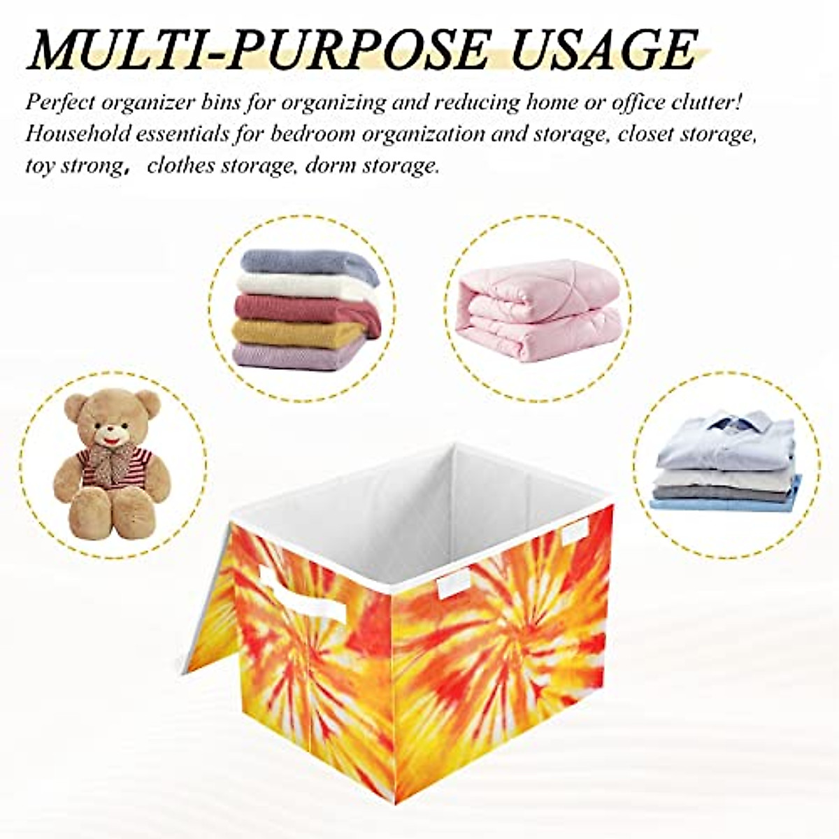 Krafig Colorful Storage Box - Large Foldable Organizer for Closet & Home