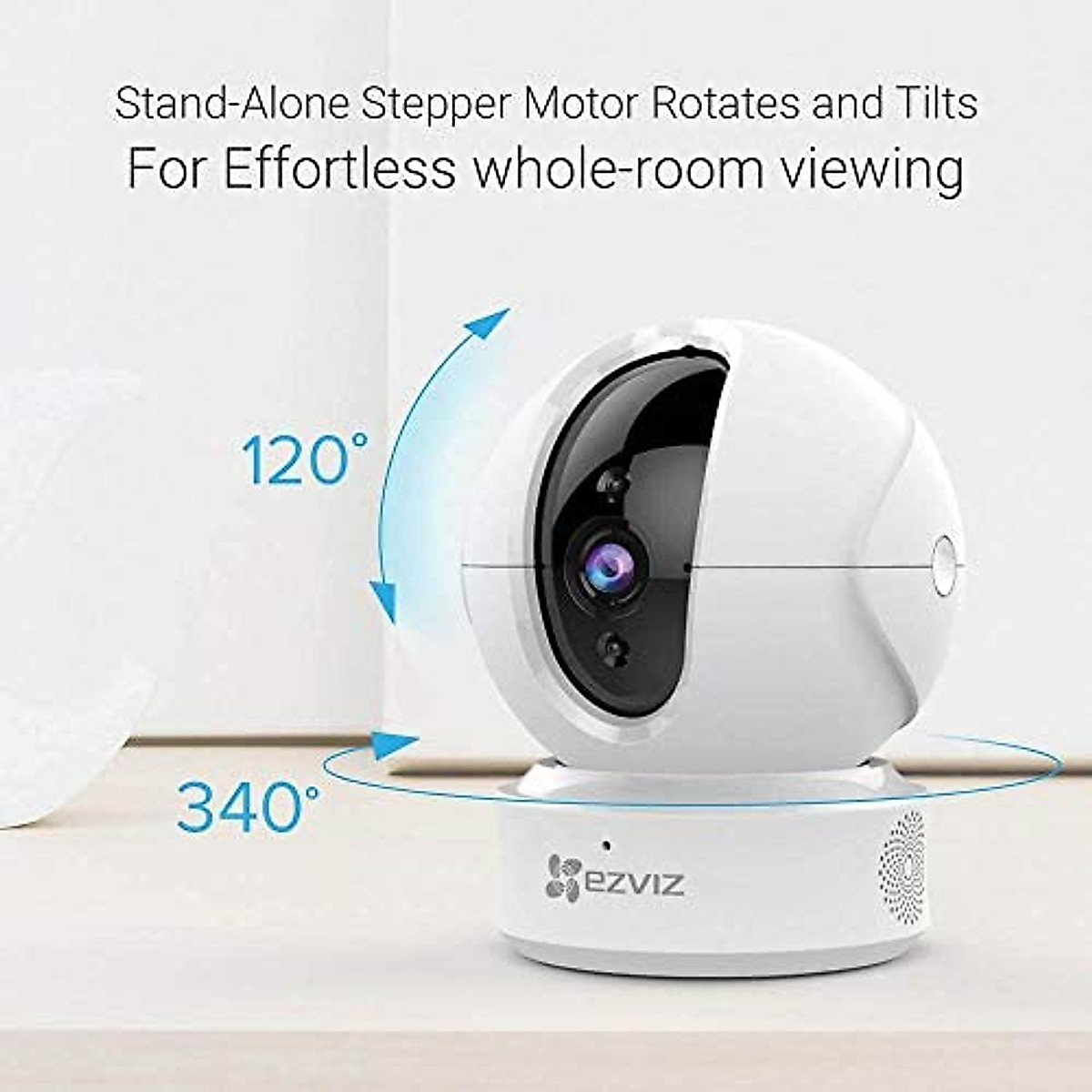EZVIZ 2MP Indoor Pan/Tilt WiFi Security Camera, 360° Coverage, Auto Motion Tracking, Two-Way Talk, Clear 33ft Night Vision, Supports MicroSD Card (Sold Seperately)| C6CN