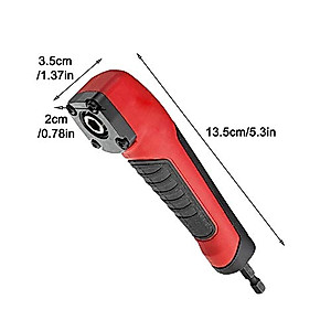 Right Angle Attachment Electric Screwdriver Repair 90 Degree Corner Device, ABS Handle Screwdriver Socket Adapter Drill Bit Corner Adapter for 18v Impact Driver and Drill Bit, (Size:13.5x3.5x2cm)