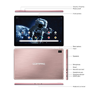 COMPAQ 11.6" 2 in 1 Android 11 Tablet 64GB Storage, 4GB RAM (Rose Gold)