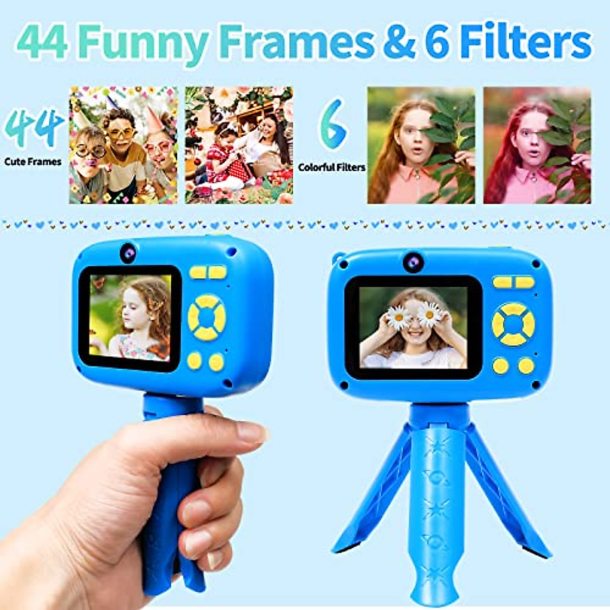 Kids Camera- 40MP Camera for Kids with 2.4 inch Large Screen, 1080P HD Digital Video Cameras for Toddler Children's Birthday with 32GB SD Card, SD Card Reader