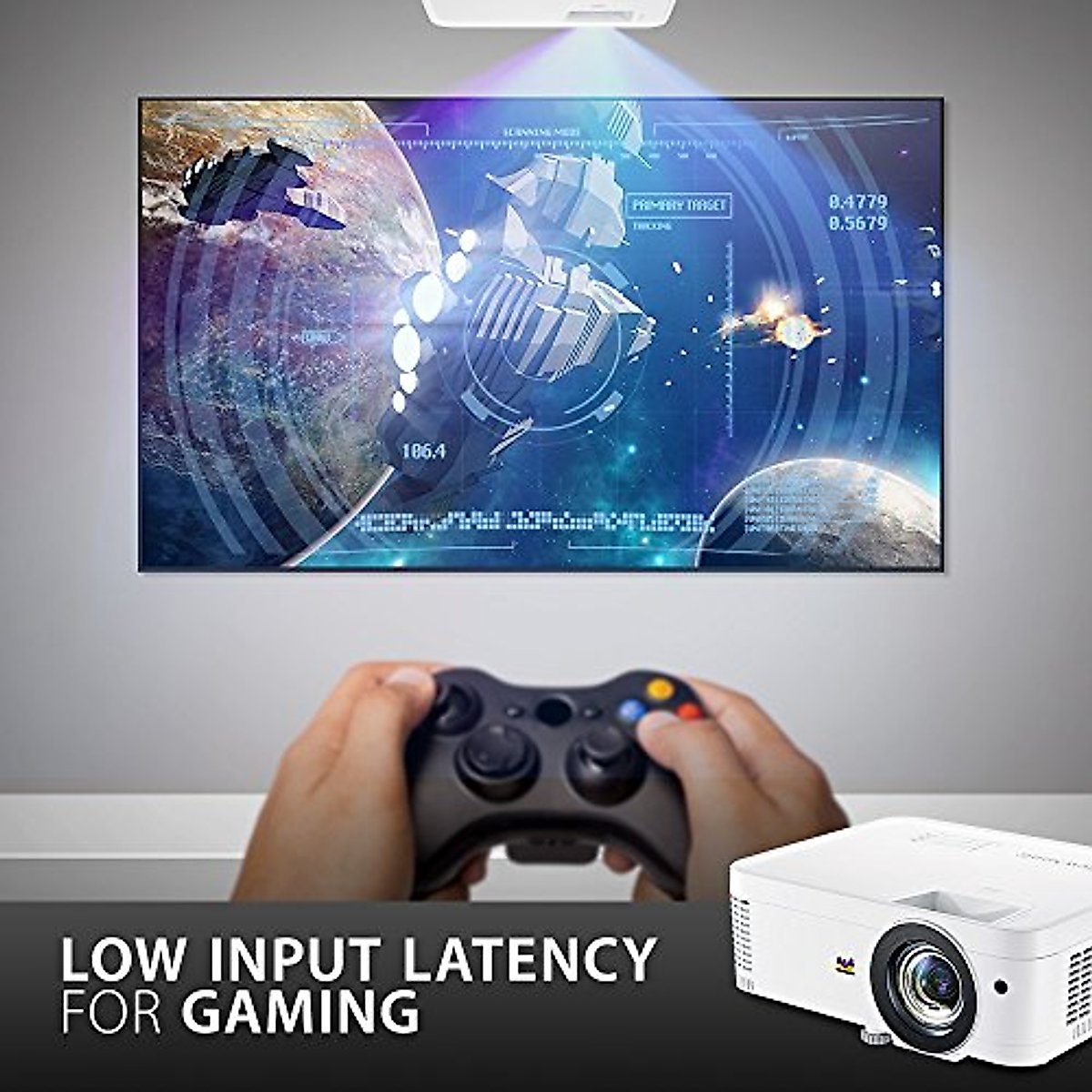 ViewSonic PX706HD 1080p Short Throw Projector with 3000 Lumens 22,000:1 DLP Dual HDMI USB C and Low Input Lag, Stream Netflix with Dongle